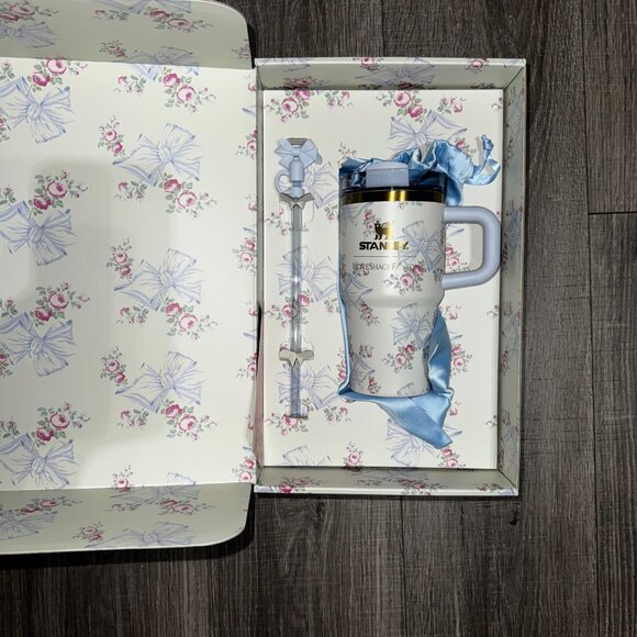 stanley x love shack fancy | Dining | Stanley Love Shack Fancy Holiday Quencher Rosa Beaux Blue ...